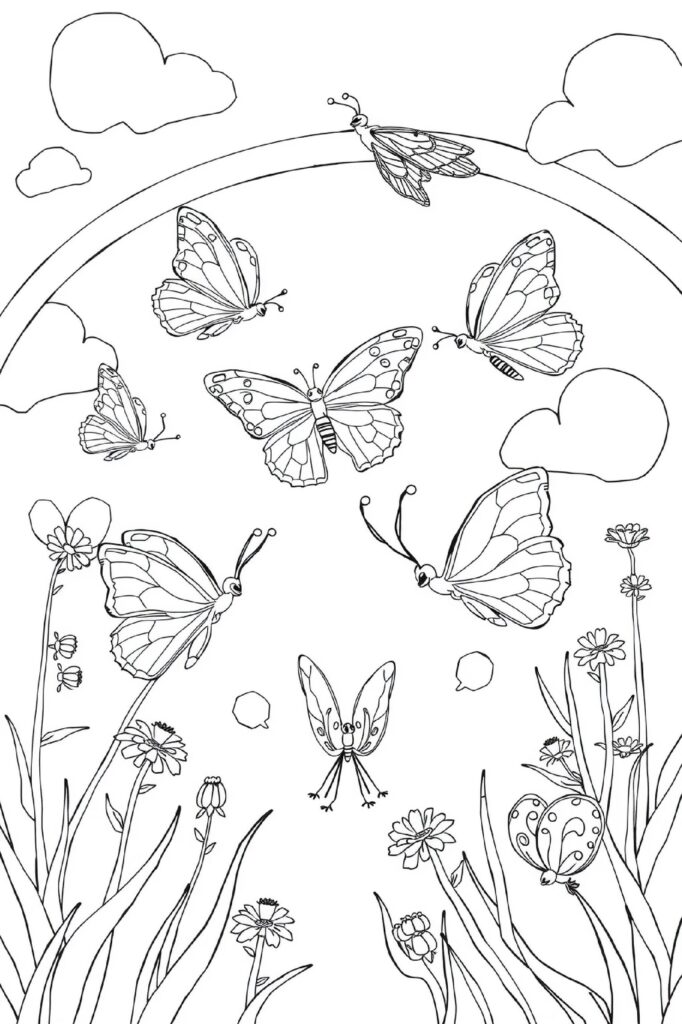 50 Butterfly Coloring Pages For Kids - Free Printable PDF