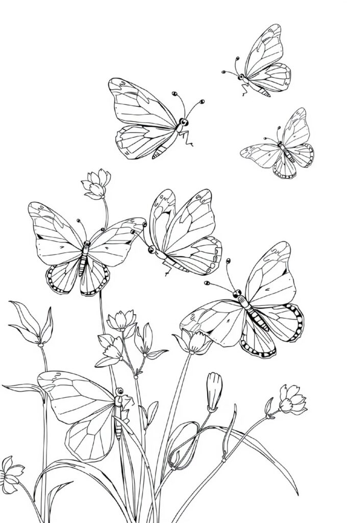 50 Butterfly Coloring Pages For Kids - Free Printable PDF