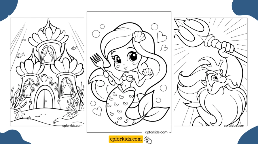 Ariel Colouring Pages – 34 Free Printable PDFs | CPforKids