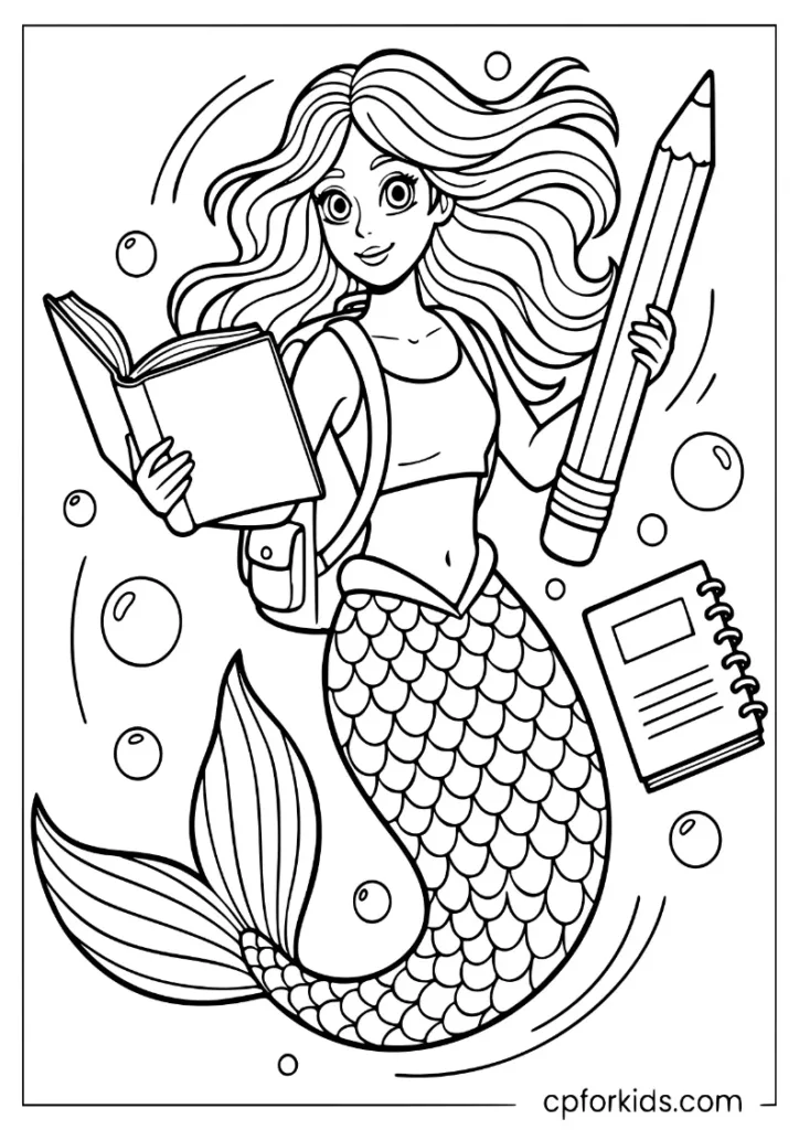 40 Magical Mermaid Coloring Pages (Free PDF Printables)