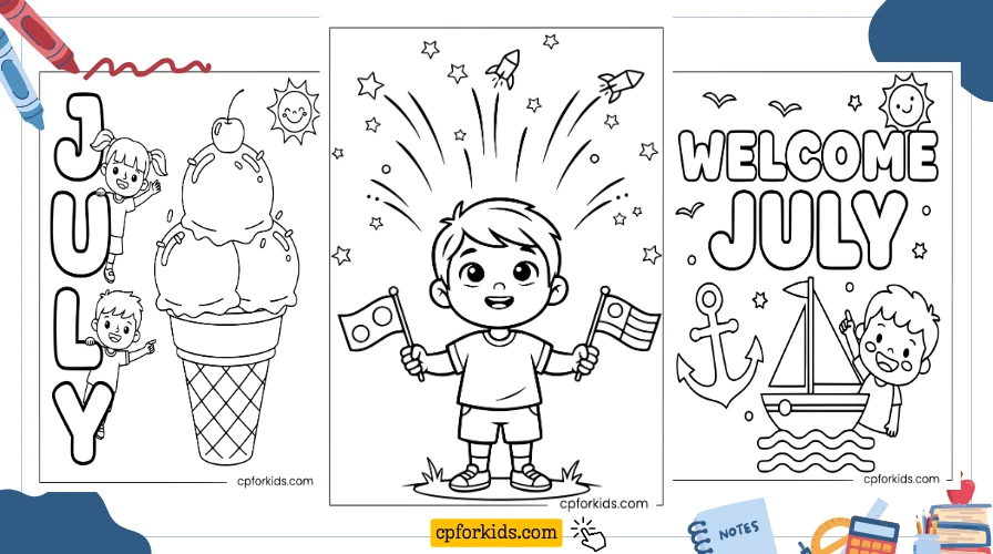 54 Easy July Coloring Pages For Kids - Free PDF Printables