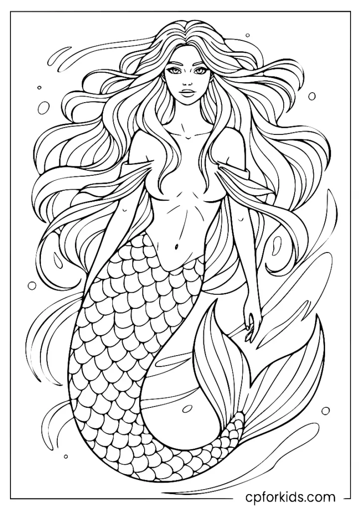 40 Magical Mermaid Coloring Pages (Free PDF Printables)